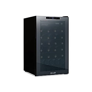 Newair 51 Bottle Wine Cooler Refrigerator | Shadow Series | Freestanding Mirrored Wine and Beverage Fridge with Double-Layer Tempered Glass Door & Compressor Cooling For Reds, Whites, & Sparkling Wine