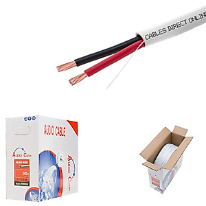 Cables Direct Online 500ft White Speaker Cable 14AWG Wire Cl2 in Wall Bulk 14/2 Gauge 2 Conductor Audio