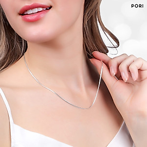 PORI JEWELERS 925 Sterling Silver 1.5MM Magic 8 Sided Italian Snake Chain (18, Silver)