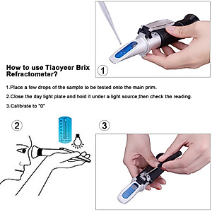 Brix Refractometer with ATC - Tiaoyeer Digital Handheld Refractometer for Beer Wine Brewing, Dual Scale-Specific Gravity 1.000-1.130 and Brix 0-32%