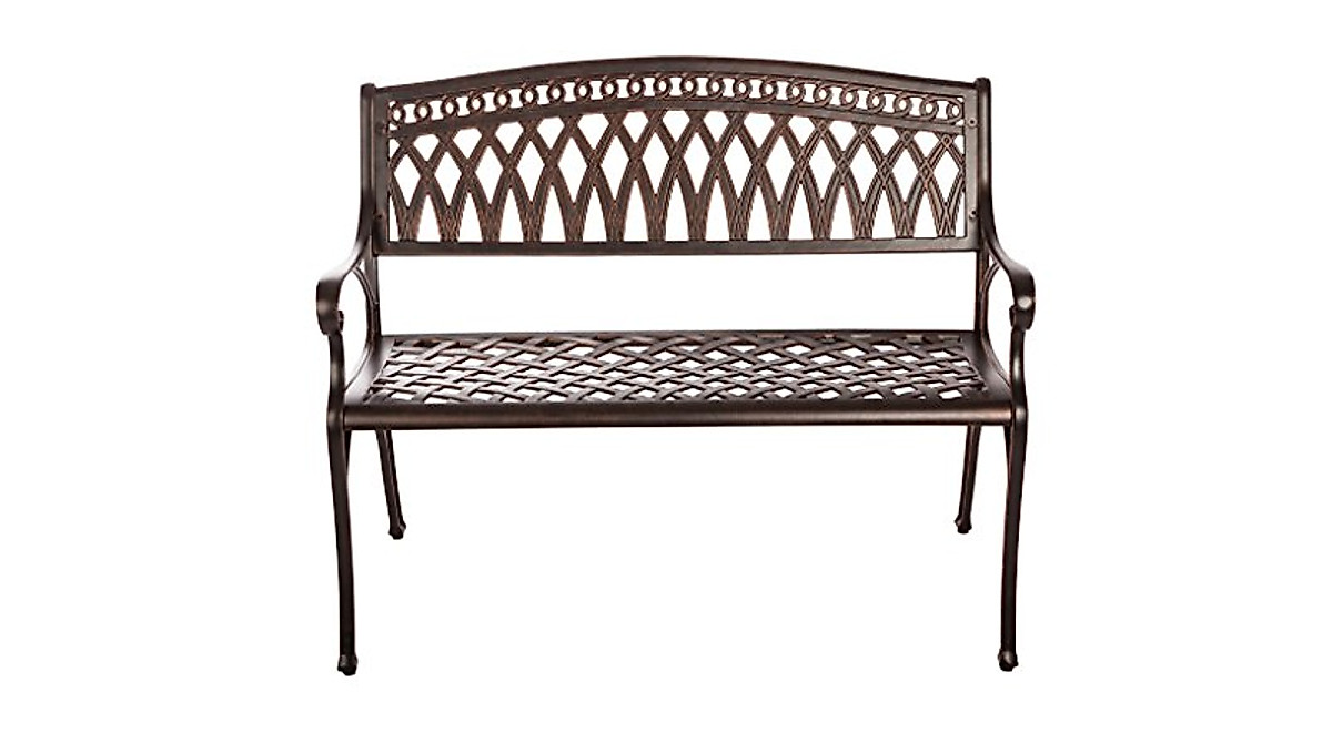 Simone Cast Aluminum Patio Bench: Durable & Rust-Free Outdoor Seating