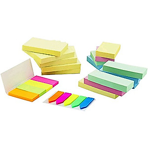4A Sticky Notes Value Pack,Assorted The Most Commonly Used Sizes In One PP Box,Self-Stick Notes,18 Pads/Box,1900 Sheets Total,4A 4012