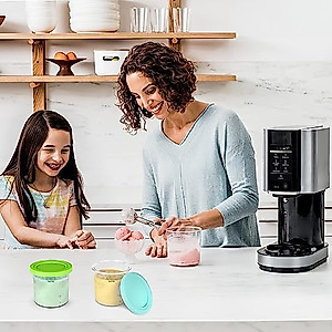 HOTUT Ninja Creami Containers,2 Pack Replacement Pints and Lids+2 Scoops Dishwasher Safe Compatible with NC301,NC300,NC299AMZ,CN305A and CN301CO Series Ninja Ice Cream Makers (Not Fit for NC501)