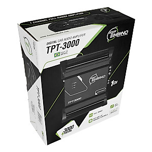 Timpano TPT-3000 2 Ohm Compact Amplifier 3000 Watts, 1 Channel, Full Range Amp Class D for The Installation of Car Speakers, Loudspeakers, Drivers and Tweeters on Car Audio Systems
