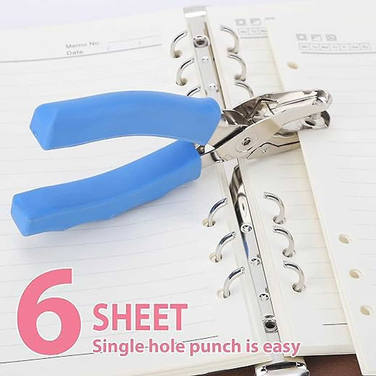 Craftinova Handle Punch ，3 Pack,1/4 inch of Hole Handheld Puncher ，with Soft Grip Handles,with 6 Sheet Capacity,Perfect for Home Office School Supplies,can be Used for Labels and Greeting Cards