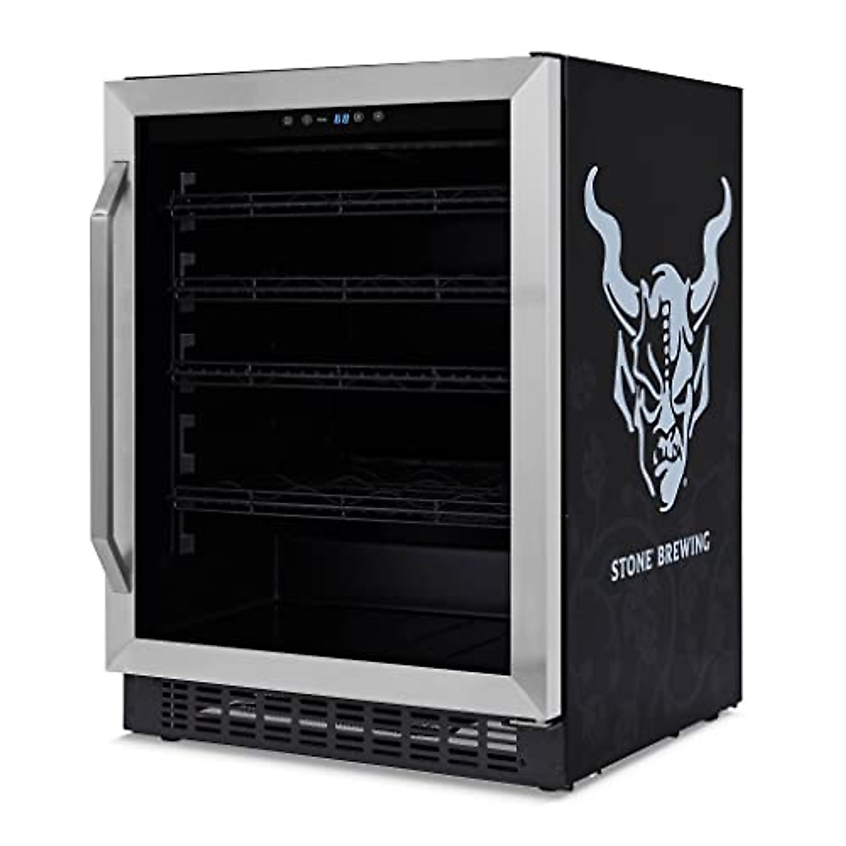 NewAir Stone Brewing 180 Can FlipShelf Beverage and Beer Refrigerator, 24” Built-In or Freestanding Wine Cooler with Reversible Shelves, Perfect for Bar, Gamer Room, or Office
