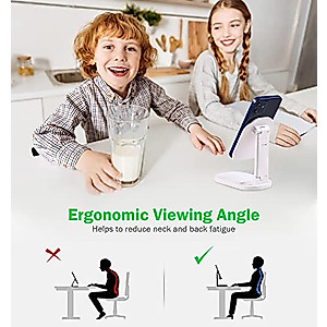 Foldable Cell Phone Stand for Desk,Height Adjustable Holder Portable Cellphone Cradle Desktop Dock Compatible with iPhone 14 13 12 Pro Max Mini Se,Samsung Galaxy S23 S22 4-8'' Smartphone