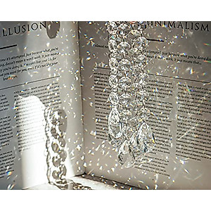 1ft 10pcs Teardrop Crystals Garland,Crystal Teardrop Chandelier Replacement,Hanging Glass Crystals for Chandelier,Wedding Decor,Crystal Christmas Tree Decorations(Clear)