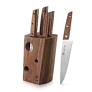 Cangshan W Series 6 Piece German Steel Knife Block Set, Walnut