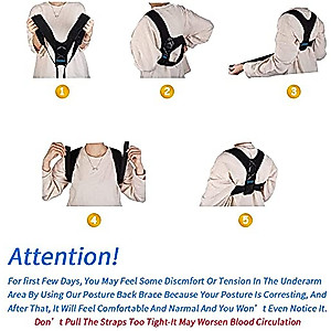 Comezy Posture Corrector for Women & Men, Breathable Back Brace Posture, Adjustable and Comfy Upper Back Support Straightener, Pain Relief for Neck, Shoulder, Spine, Back and Clavicle(Small/Medium