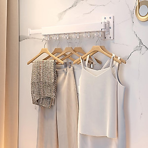 HEILAIYI Clothes Drying Rack Wall Mounted,Drying Rack Clothing,Wall Mounted Drying Rack,Laundry Room Organization and Storage,Laundry Drying Rack,Collapsible Dying Racks for Laundry