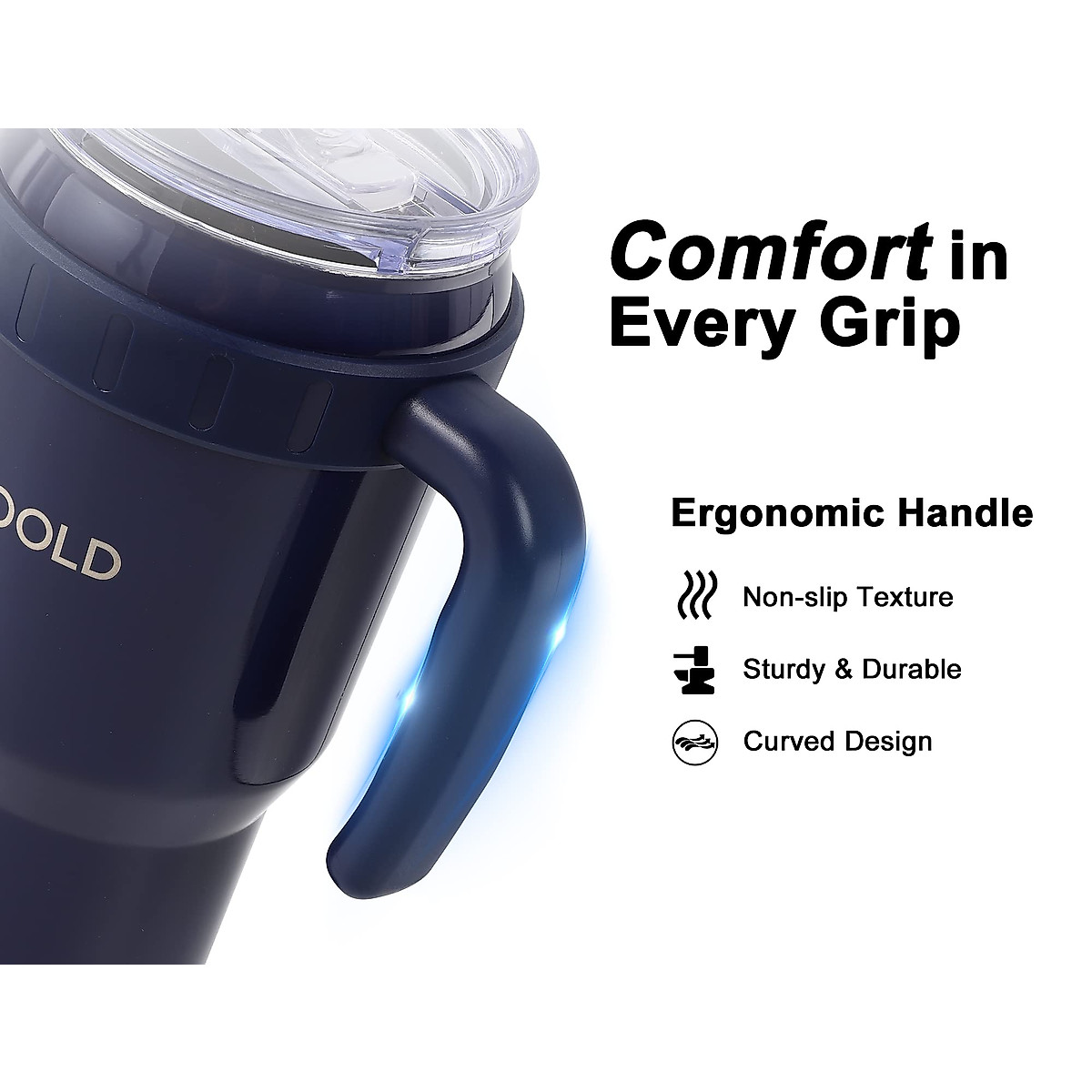 DLOCCOLD 40 oz Tumbler with Handle, Lid & Straw, Vacuum Insulated Double Walled Stainless Steel Tumbler, Thermos Travel Coffee Mug for Women Men, Reusable water Tumbler with Leak-Proof Lid — Iris