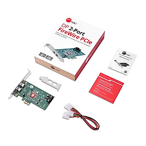 SIIG Dual Profile 2-Port FireWire 400 PCIe Card, PCIe 1.1 x1 to Dual 6-pin 1394a Port, 400Mbps, TI XIO2213BZAY Chipset, for Windows & Mac, Dual-Profile Brackets (NN-E20211-S1)