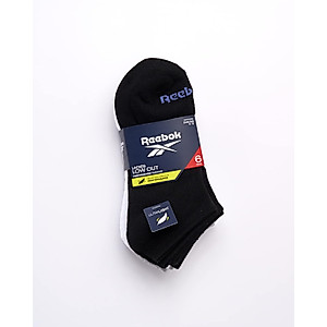 Reebok Women's Athletic Socks - Performance Low Cut Socks (6 Pack), Size 4-10, White/Black/Grey