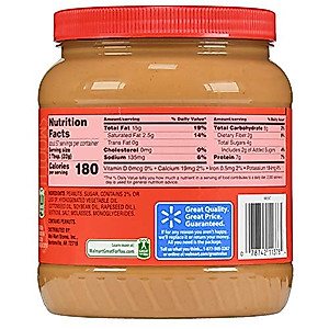 Great Value Creamy Peanut Butter, 64 oz (Gluten-Free) - Pack of 3