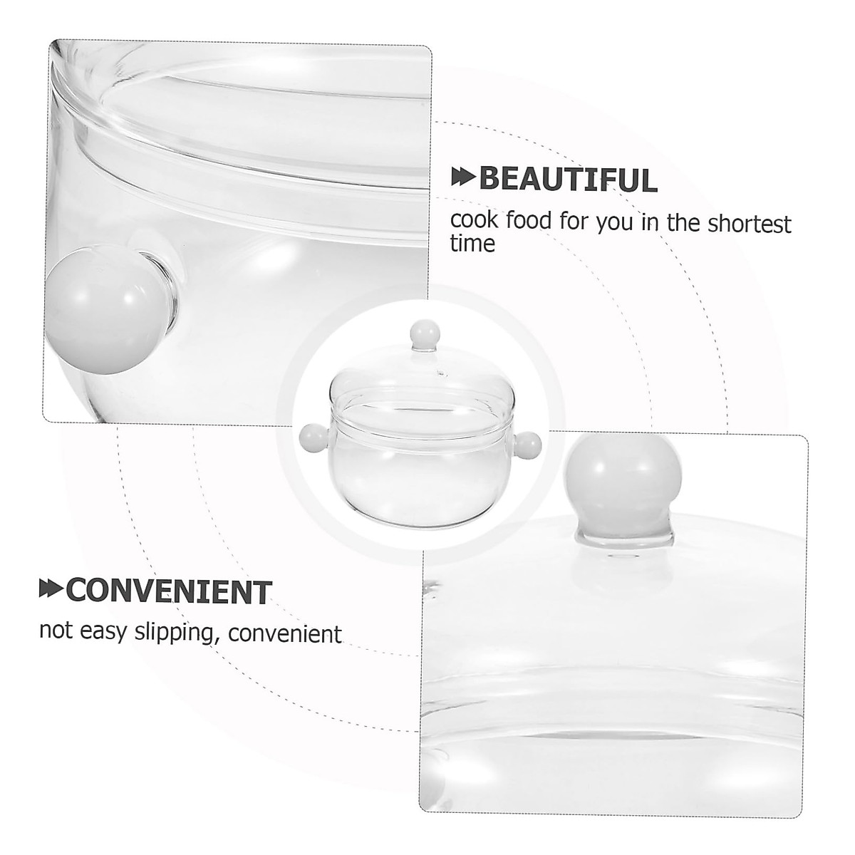 PRETYZOOM Saucepan with Lid Glass Saucepan Glass Stew Pot Soup Milk Pots