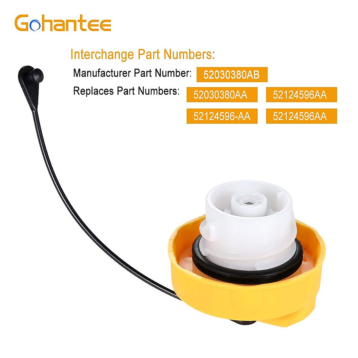 E85 Gas Cap Fuel Cap 52030380AB Replace 52030380AA Compatible with 2008-2016 Chrysler Town & Country 2007-2009 Jeep Commander Grand Cherokee 2008-2019 Dodge Grand Caravan 2013-2016 Dodge Dart