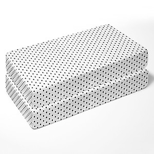 Bacati - 2 Pack Love/Aztec/Arrows/Hearts Silky Soft Breathable 100% Cotton Muslin Baby Crib Fitted Sheets - Fits Standard 28 x 52 x 5 Crib & Toddler Mattresses (Hearts Black)