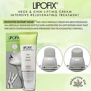 LIPOFIX Advanced Neck Firming Cream - Intensive Rejuvenating - Anti-Aging Moisturizer for Neck and Decollete - Day and Night Skincare