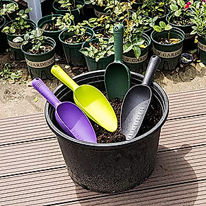 YAIKOAI 4 Pack Plastic Garden Shovel Plant Hand Shovel Trowels Home Gardening Tools for Flower Vegetables Soil Transplanting, Weeding, Moving, Digging Planting, A Style