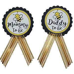 Mommy & Daddy to Bee Pins Baby Shower Honeycomb Honeybee Sprinkle by Amy's Bubbling Boutique
