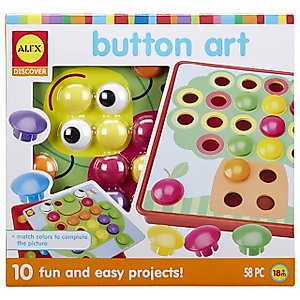 Alex Discover Button Art Activity Set Kids Art and Craft Activity, 56pieces
