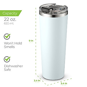 SIPX™ Triple-Insulated Tumblers - 22oz. Premium Modern Tumbler With Lid, insulated Cup Keeps Hot For 6 Hours, Stainless Steel Tumbler Made Of Sustainable Material, Coffee Travel Mug For Home & Office