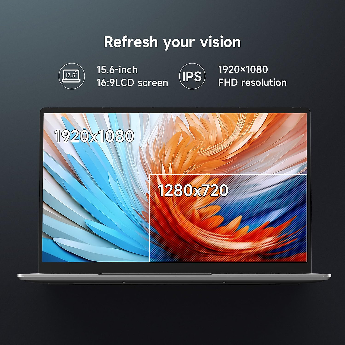 ALLDOCUBE 15.6" Windows 11 Laptop 12GB Ram 256GB SSD, GTBook 15, Celeron N5100, Front 2 MP, Bluetooth 5.0, 16:9 Screen, 2.4G+5G WiFi, Suitable for Office, Home, School, Working Outside