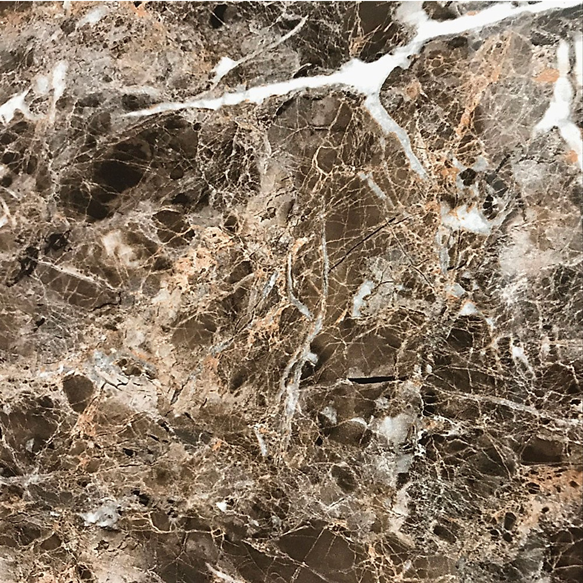 Yija Dark Brown Granite Look Marble Gloss Film Vinyl Counter Top Peel and Stick Wall Decal Self Adhesive 15.6In by79In