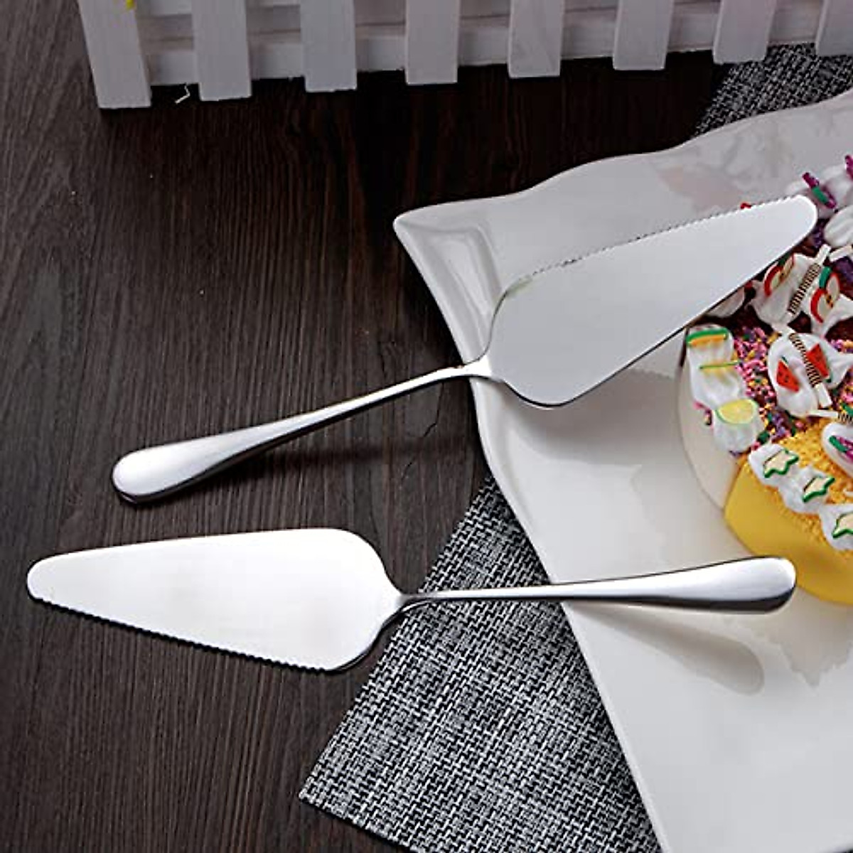ARFUKA Pie Server Stainless Steel Cake Pie Pastry Server Professional Dessert Server for Cake Cheese Pie Pizza and More, Pack of 2 Silver