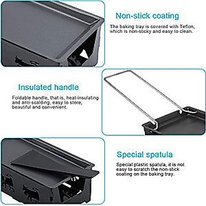 Cheese Raclette, Portable Foldable Non-Stick Candlelight Raclette Pan with Spatula Barbecue Home Kitchen Grilling Tool