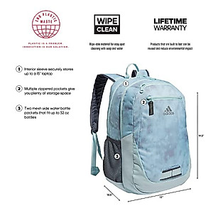 adidas Foundation 6 Backpack, Stone Wash Almost Blue-Grey Two/Almost Blue/Silver Metallic, One Size