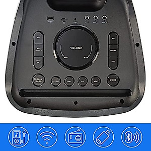 Portable Karaoke Speaker Karaoke Machine System 200 Watt Peak Power Bluetooth for Adults Kids PA Stereo with Dual 10 " Woofer, DJ Lights, 2 Wireless Mics, LCD Screen, Recording/MP3/USB/TF
