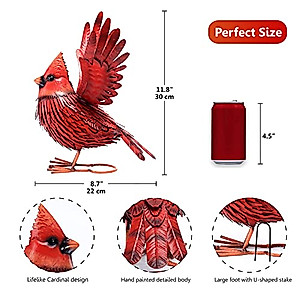 Nacome Cardinal Garden Decor Metal Yard Art Gifts - Garden Sculptures & Statues Large Red Bird Outdoor Decor,Gifts for Christmas/mom/Grandma/Wife/Sister/Aunt/Grandma,Birthday Gifts for Women,Mother