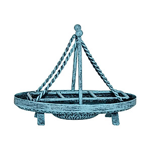 OwlGift Metal Sailboat Shaped Napkin Holder, Tabletop Paper Towel Dispenser, Mail Letter Sorter Rack, Document File Storage - Turquoise