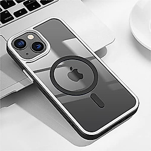 2pcs Mgesafe Magnet Sticker, Magnetic Phone case Sticker, Compatible with MagSafe Accessories and Qi Wireless Charger, Suitable for All Smart Phones and iPhone Series (Black)