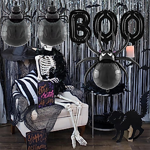 4 Pack Spider Balloons Halloween Spider Foil Balloon for Halloween Party Birthday Haunted House Spooky Decoration Supplies