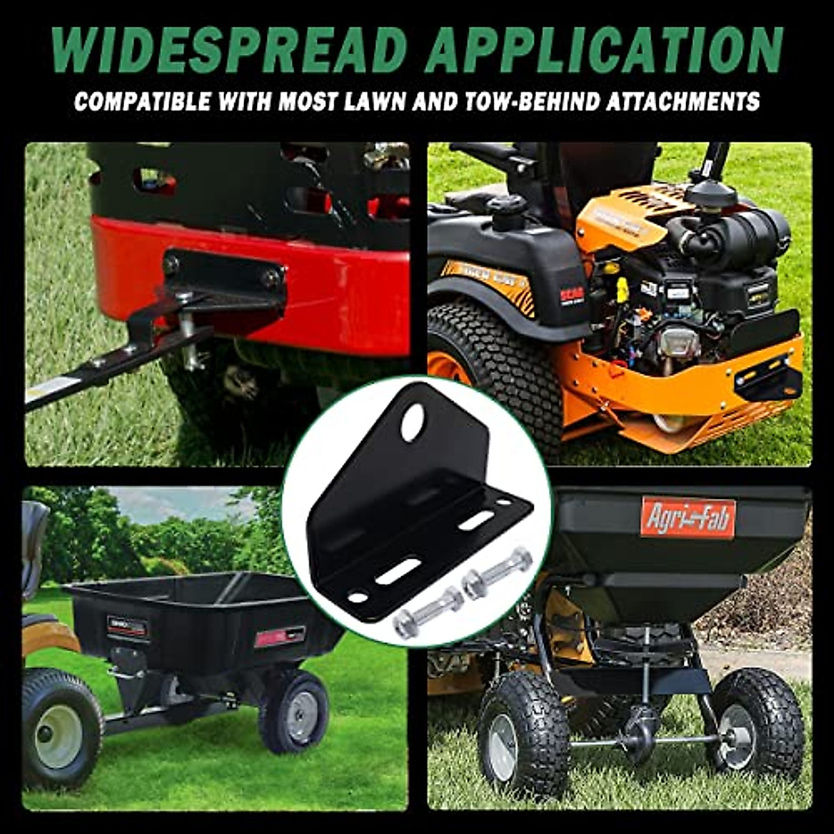 EilxMag Towing Hitch Set, Universal Heavy Duty Zero Turn Mower Trailer Hitch & Strong Neodymium Magnetic Lawn Mower Trailer Hitch Pin with 2 Bolts -1/2'' R-Clip (Combo Pack,Yellow＋Black)