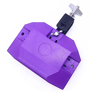TUOREN Jam Drum Block Latin Percussion Musical Instrument Plastic with 3 Sided Mount Medium Pitch (Purple)