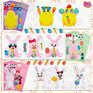 Zonon Make a Sticker for Kids, 36 Sheets Make an Face Animal Face Decals, Make Your Own Stickers for Birthday Party Favors, Boys Girls School Reward(Cute Style)