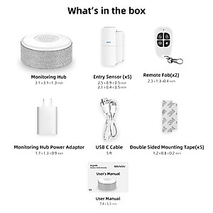 tolviviov Door Alarm System, Beta DIY Smart Home Alarm Security System 12 Pieces-Kit (Alarm Siren, Door Window Sensors, Remotes, Motion Sensor, Keypad), Work with Alexa, for House, Apartment