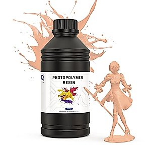 BIQU Standard Resin, 3D Printer Resin LCD Fast UV-Curing Resin 405nm Photopolymer Resin High Precision Low Odor for DLP/LCD 3D Printing (Beige 1000G)