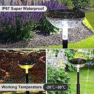 FEELIGHT Solar Pathway Lights, Garden Lights Solar Powered Waterproof IP67, Bright LED Solar Outdoor Landscape Lighting Solar Pathway Lights for Walkway Yard Backyard Lawn Landscape Decorative (4PC)