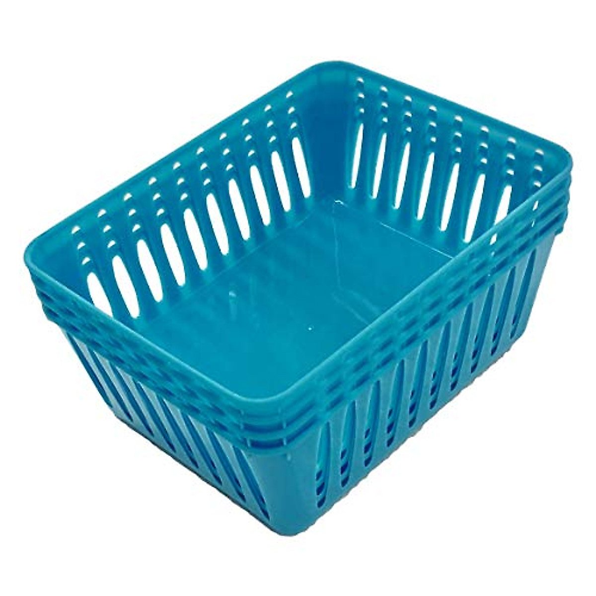 JAVA 10 Piece Assorted Size Organizing Storage Bin Baskets Set (Turquoise)