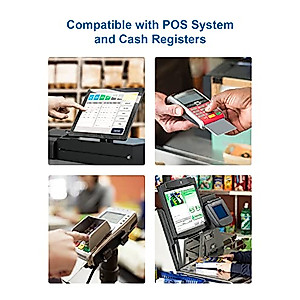 POLONO Receipt Printer, 3 1/8"" 80mm PL330 Thermal Receipt Printer, 300mm/s POS Receipt Printer, 2 1/4"" x 50' Thermal Paper, Receipt Paper Suitable for Many Credit Card Terminals, BPA Free, 50 Rolls