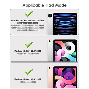 DTTO for iPad Pro 11 inch Case 2022(4th Gen)/2021(3rd Gen), [Screen Protector] Dual Layer Full Body Protection Cover with Pencil Holder, Also Fit iPad Pro 11'' 2020&2018/iPad Air 5/Air 4 - Sky Blue