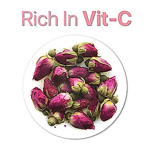 BLUE TEA - Rose Buds Herbal Tea - 1.05 Oz | Grade A | DETOX TEA | Caffeine Free Herbal Tea - Vegan - GMO-Free - Recycled Food Grade Pet Jar