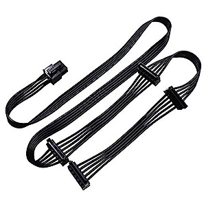 EASWEL PCI-E 6Pin 1 to 4 SATA Power Supply Cable for Corsair RM1000x RM850x RM750X PSU