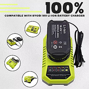 2-Pack 3000mAh 18V P102 P108 Li-ion Replacement Battery for Ryobi 18 Volt Battery Lithium-ion Plus Battery Max P102 P108 P103 P105 P107 P109 P104 Compatible with Ryobi 18Volt Power Cordless Tools