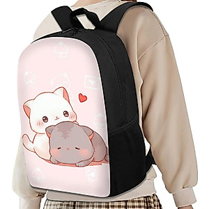 YSTARDREAM Cute Cat School Backpack for Teen Girls Kawaii Bookbag Large for School Office Lightweight Outdoor Travel Mountaineering Bag